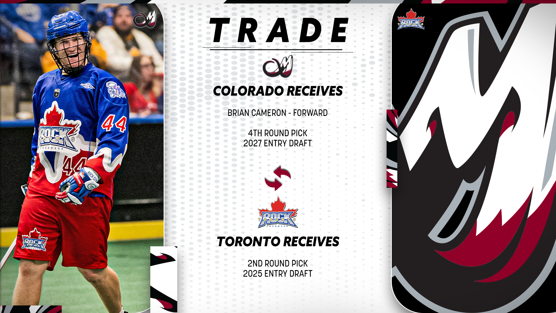 Colorado Mammoth Acquire Forward Brian Cameron from Toronto Rock ...